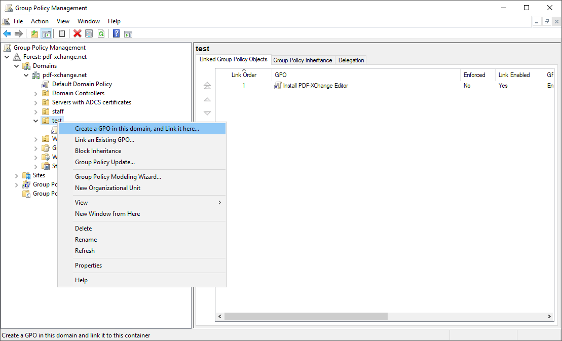 PDF-XChange Co Ltd :: Knowledge Base :: How do I distribute software through a GPO.